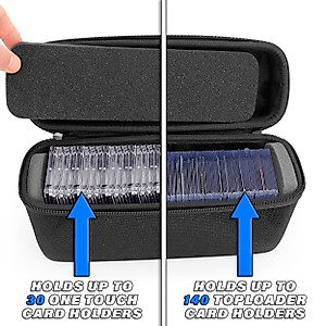 CASEMATIX Graded Card Case Compatible with 30+ BGS PSA Graded Sports Trading Cards or 140+ Top Loader Card Storage Case with Scratch Resistant Custom Card Carrying Case Interior