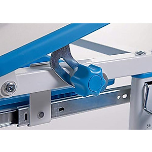 Kids Desk and Chair Set, Functional Children Desk Study Table, Tilted Table Height-Adjustable Desk and Chair Combination with LED Light, Storage Drawers for Boys and Girls, Blue