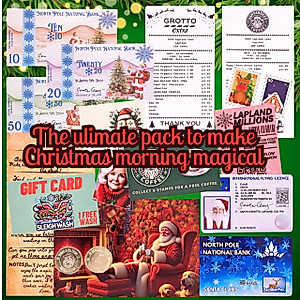 Santa's Lost Wallet Evidence Kit – Magical Christmas Eve Set with Bank Card, Sleigh Flying License, North Pole Money, Loyalty Cards, Receipts & Many More Fun Surprises