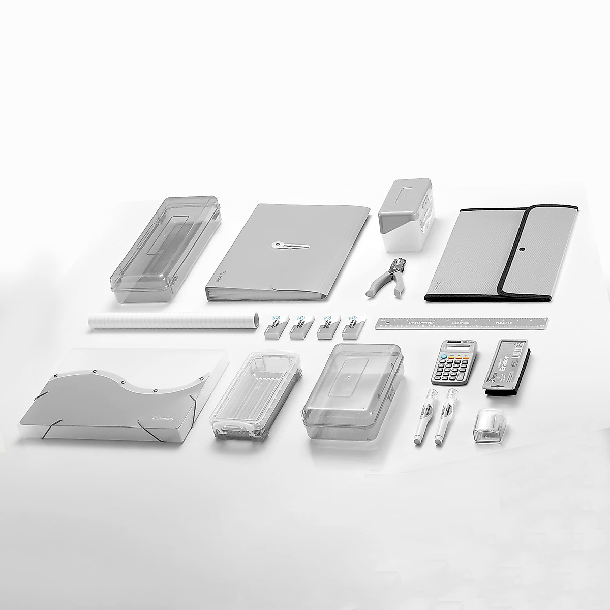 Enday Large Pencil Pouch for 3 Ring Binder Black, Mesh Zipper Pencil Case, Pen Bag/Pen Case, Small Cosmetic bag, Storage Container, Also Available in Pink, Purple, Green, Blue, Red, Grey, 1 Pc