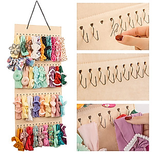 JEWERADO Baby Headbands for Girls Storage Organizer Hanging Headband Holder for Baby Girl, Suitable for Wall, Door or Closet (Beige)