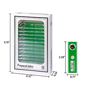 AOTRUTII Prepared Microscope Slides for Kids, 48Pcs Plastic Animals Plants Flowers Microscope Sample Slides, Ideal for Kids Students