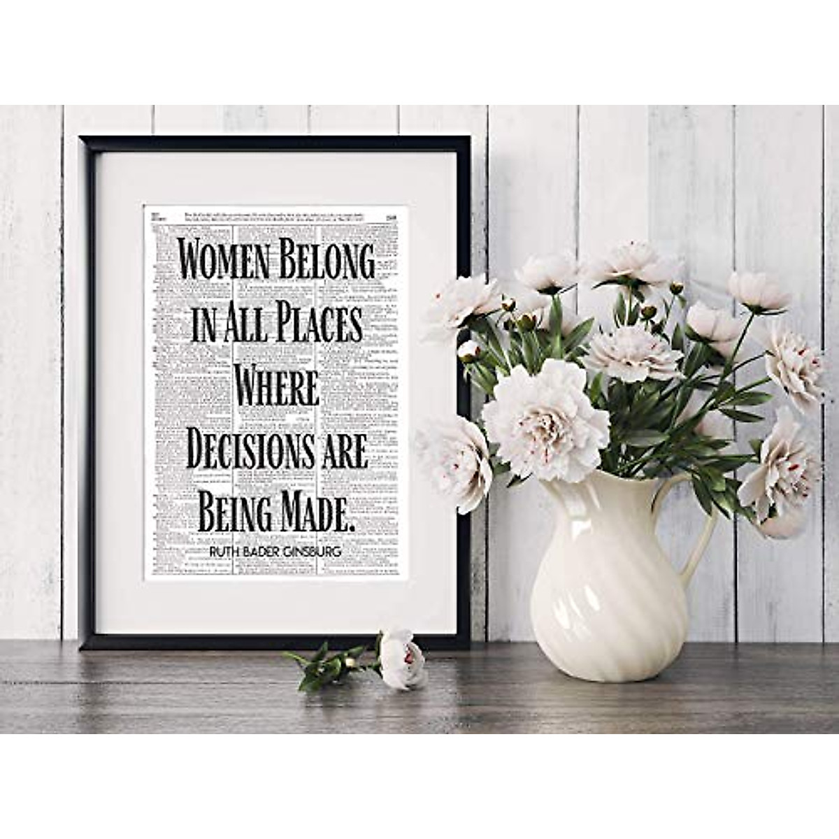 3-Pack Ruth Bader Ginsburg Quotes Bundle, Fight for the Things, Real Change, and Women Belong, Notorious RBG, Dictionary Art Photo Print, 8x10 Unframed