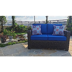 JMGBird Outdoor Seat/Back Chair Cushion Tufted Pillow, Indoor Deep Seat Chair Cushion Set 22"x22"