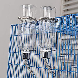 Opla3ofx Dog Drinking Bowl, Hamster Dispenser Bottle, Pet Automatic Water Bottle Drinker Rabbit for Small Animal Guinea Pig, Rabbit, Guinea Pig, Rat, Gerbil, Chinchilla Transparent Color-s S