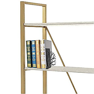 3D Paper-Cut Black Tree Bookends Metal Heavy Duty Book End for Kids Teachers Students Adults Study Gift School Library Desk Office Home Decoration Organize Books