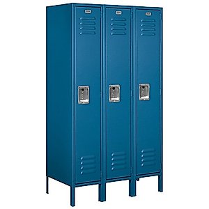 Salsbury Industries 61358BL-U Single Tier 36-Inch Wide 5-Feet High 18-Inch Deep Unassembled Standard Metal Locker, Blue