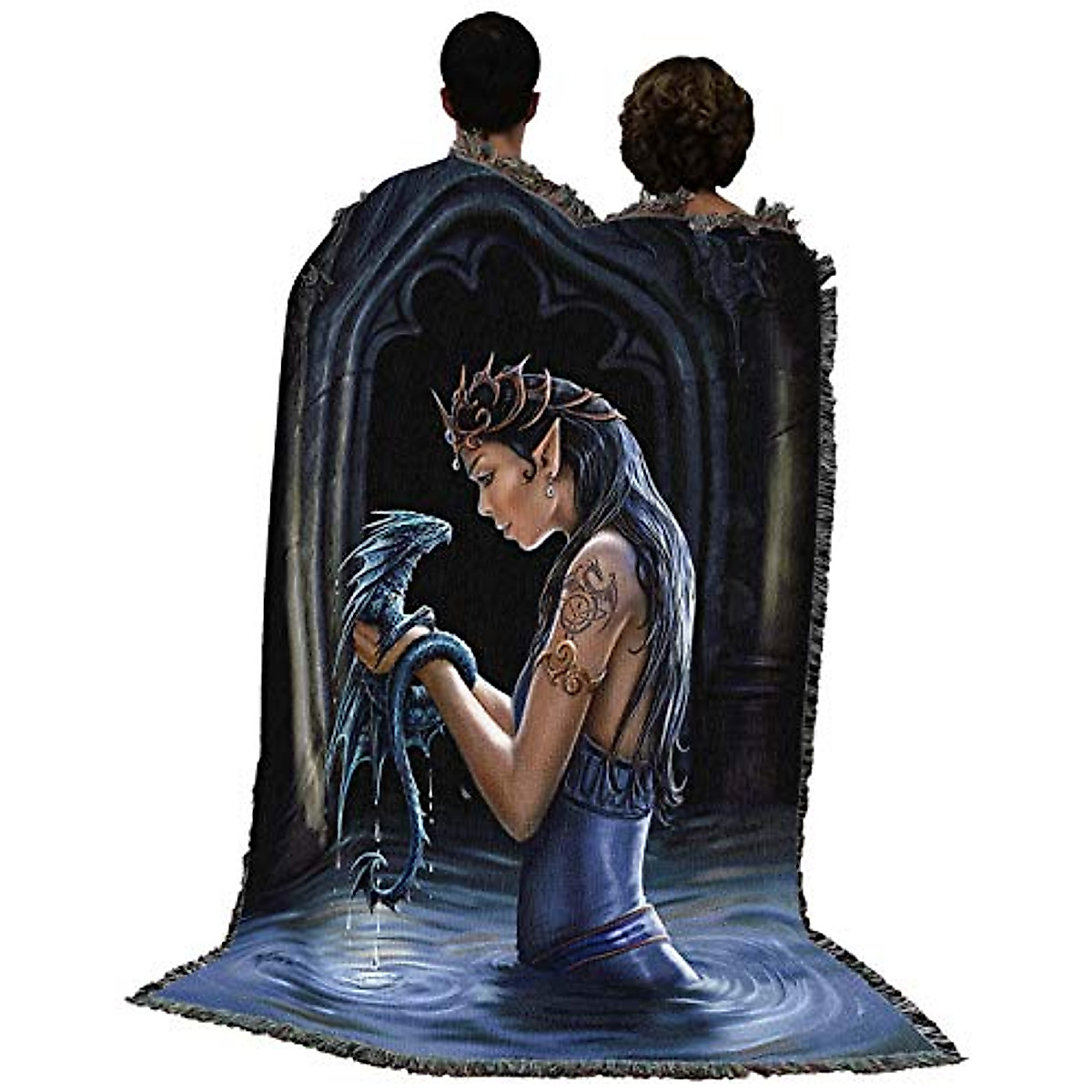 Pure Country Weavers Water Dragon Blanket by Anne Stokes Age of Dragons Collection - Gift Fantasy Tapestry Throw Woven from Cotton - Made in The USA (72x54)