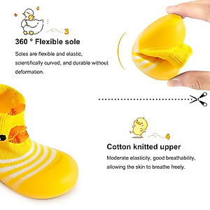 ZURLEFY Baby First Walking Shoes, Cute Duck Baby Sock Slipper, Sneakers for Unisex Newborn Infants Toddlers Boys Girls(37-05XL)