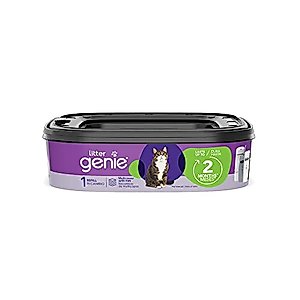 Litter Genie Refill Bags (1-Pack) | Multi-Layers of Odor-Barrier Technology | 1 Square Refill Cartridge Lasts Up to 2 Months Per Cat