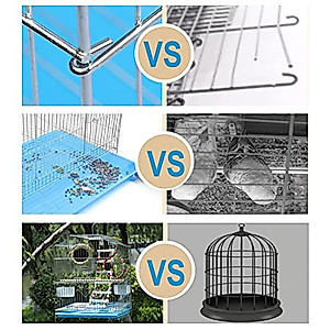 Parakeet Bird Cage, Wire Birdcage Hanging Bird House with Bird Feeder Waterer and Stand, Bird House Accessories for Budgie Parakeets Finches Canaries Lovebirds Small Parrots Cockatiels