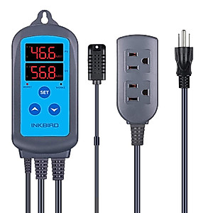 Inkbird Combination Humidity Controller IHC200 Temperature Controller ITC308 Stage Pre Wired AC Dual Stage Outlet Thermostat Humidistat Cooling Heating Humidifier Dehumidifier