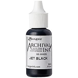 Ranger Archival Pad Reinker .5oz, Jet Black