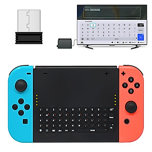 FYOUNG Wireless Keyboard Compatible with Nintendo Switch/Switch OLED, Wireless Gamepad Chatpad Message Keyboard for Switch, 2.4G USB Rechargable Handheld Remote Control Keyboard with a 2.4G receiver