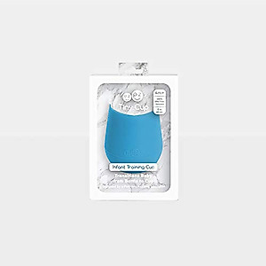 ez pz Tiny Cup 3-Pack (Blue, Lime & Gray) - 100% Silicone Training Cup for Infants - Designed by a Pediatric Feeding Specialist - 4 months+ - Baby-led Weaning Gear & Baby Gift