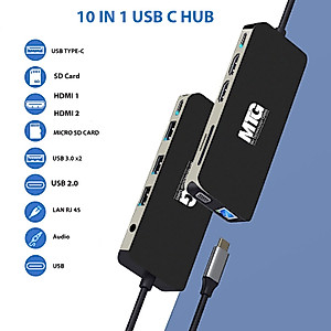 MTG Bundle 24" inch1080p LCD Monitor - Full HD, 75Hz, 3ms, VESA Mountable, USB C Docking Station 10 in 1 Hub (Power Adapter not Included) for Windows and Mac, with MTG Wireless Keyboard and Mouse