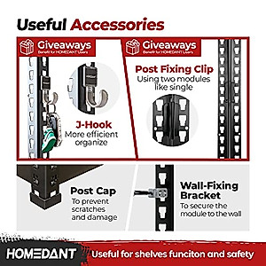 HOMEDANT Z-beam 5-Tier Laminated Heavy Duty Metal Shelving Unit Adjustable Garage Storage Utility Rack Shelves Organization Multipurpose Shelf Warehouse Industrial Shed 39.8"W x 18.2"D x 71.3"H 1Pack