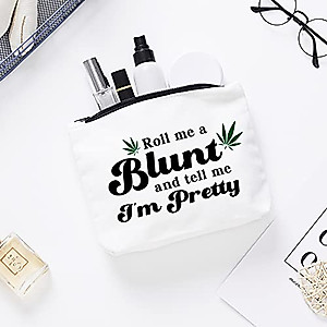 IHopes+ Funny Leaf Makeup Bag Gift for Women Best Friends Sister Teens Makeup Lover | Cute Herb Makeup Zipper Pouch Bag Cosmetic Travel Accessories Bag Toiletry Case Gifts for Birthday Christmas