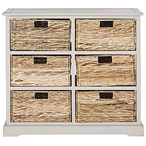 Safavieh American Homes Collection Keenan Distressed Black 6 Wicker Basket Storage Chest