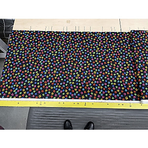 Loralie Designs Paws Black Fabric by The Yard for Quilting