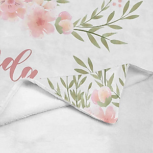 Custom Name Personalized Baby Blankets - Sloth Design for Kids - Soft 50"x60" Throw Blanket