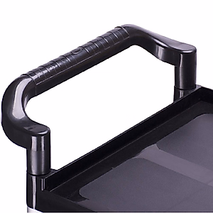 3-Tier Commercial Utility Cart with Wheels, Heavy Duty Rolling Plastic Service Cart, 450 lbs Capacity for Foodservice, Restaurant, Cleaning, Workplace, 42.1'' x 20.1'' x 38.2''