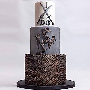 Katy Sue Continuous Dragon Scales Silicone Mold for Cake Decorating & Crafts - Texture Mat Size 6¾ x 5 inch; Each scale: ¼ x ¼ inch.