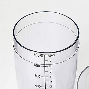 FEOOWV Plastic Cocktail Shaker, Hand Drink Mixer Boba Tea Shaker Cup with Scales,Bar Tool Transparent (24 oz / 700cc)