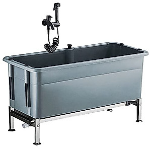 taimowei Wash Station Portable Bathroom/Warehouse/Kitchen Sink Mop Service Basin with Drain Button and Faucet Slop Sink