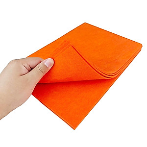 Jtnohx Stiff Felt, 2mm Thick Felt Sheets for Crafts, 8"x12" Hard Felt Fabric Squares 8Pcs for DIY Projects (Orange)