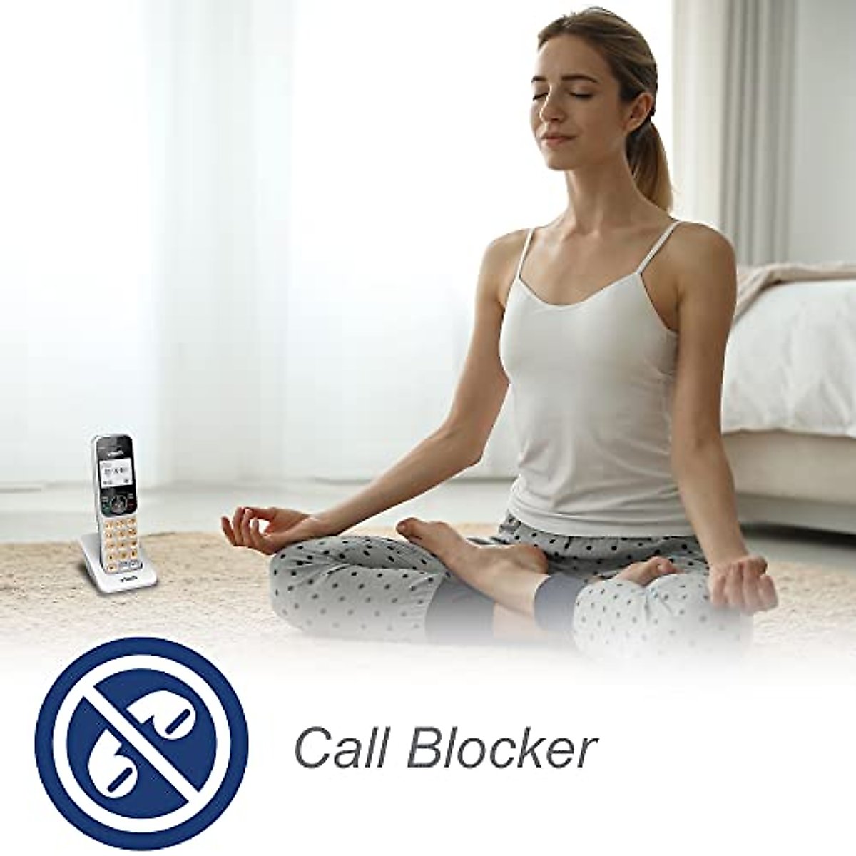 VTECH VG208 DECT 6.0 Corded/Cordless Phone for Home with Answering Machine, Call Blocking, Caller ID, Large Backlit Display, Duplex Speakerphone, Intercom, Line-Power (Silver/Black)