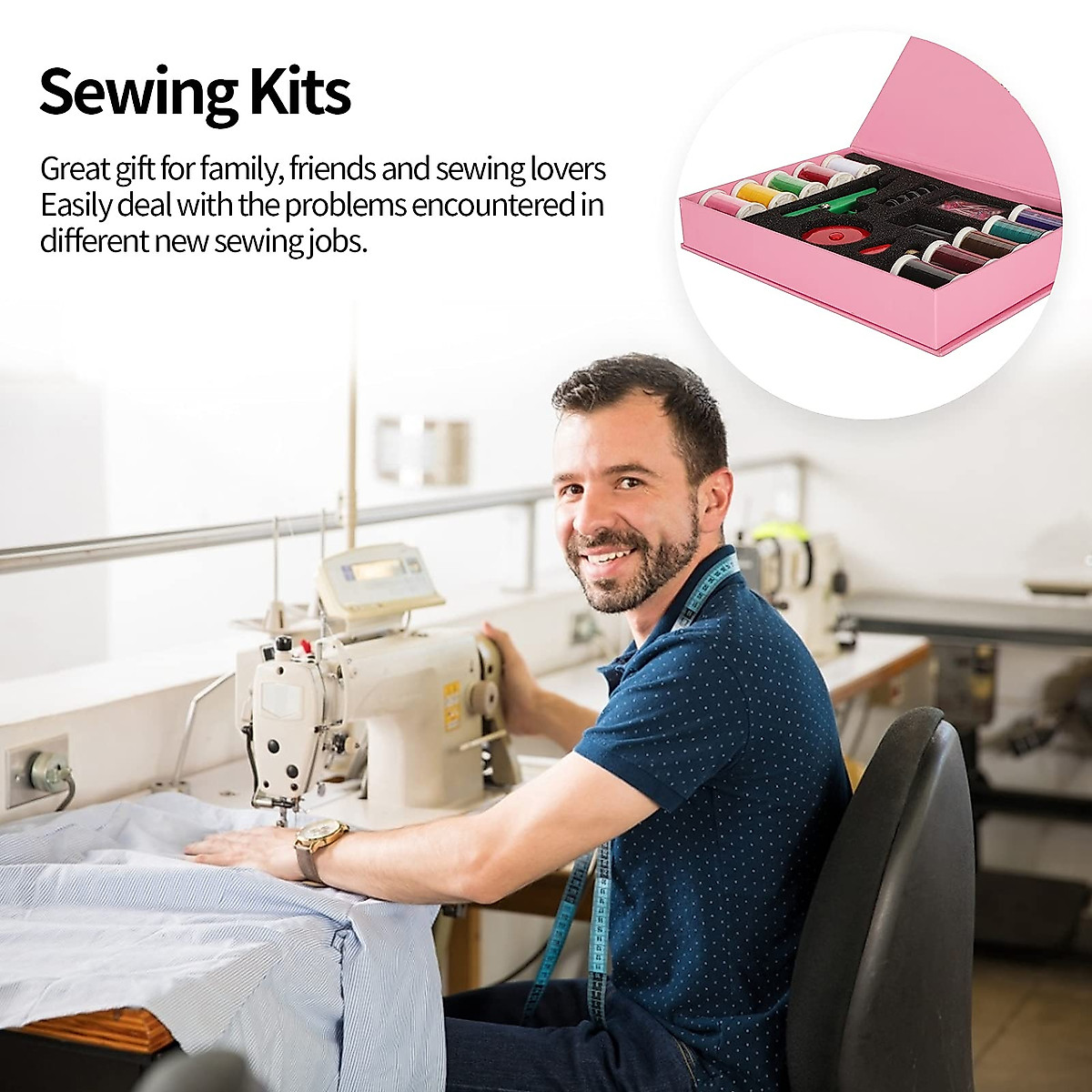 Sewing Kits, Needle Thread Scissor Ruler Bobbin Embroidery Machine Accessories Set - Complete Sewing Kit with Sewing Machine Accessories, Sewing Thread, Needles