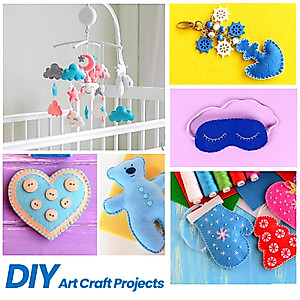 Peryiter 150 Pcs Blue Felt Fabric Sheet for Craft 8 x 12 in Felt Sheet for Craft Assorted Felt Fabric Craft Felt Square for Crafting Sewing Patchwork Project(Blue Series)