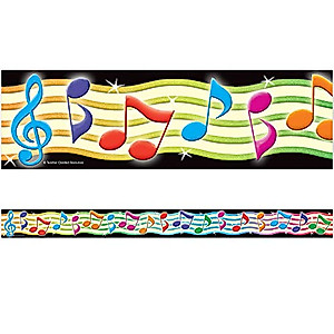 Teacher Created Resources Musical Notes Straight Border Trim, Multi Color (5155)
