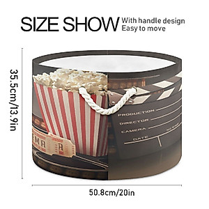 xigua Cotton Rope Basket Movie Theater Popcorn Baby Laundry Basket Blanket Kids Toy Storage Basket#115