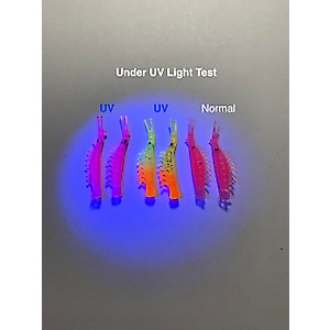 Loch Ness Tackle Micro Shrimp Lures Kokanee Trout UV Coated Luminous 1.7inch, Size 2, Orange,Green,Red, 18cm*10cm*2cm