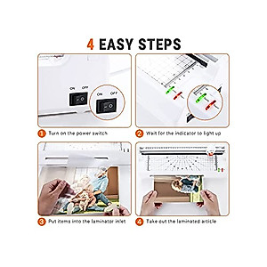 Laminator Machine, 5-in-1 Hot & Cold 40-Second Preheating Laminator for Office/Home Use-MTL02