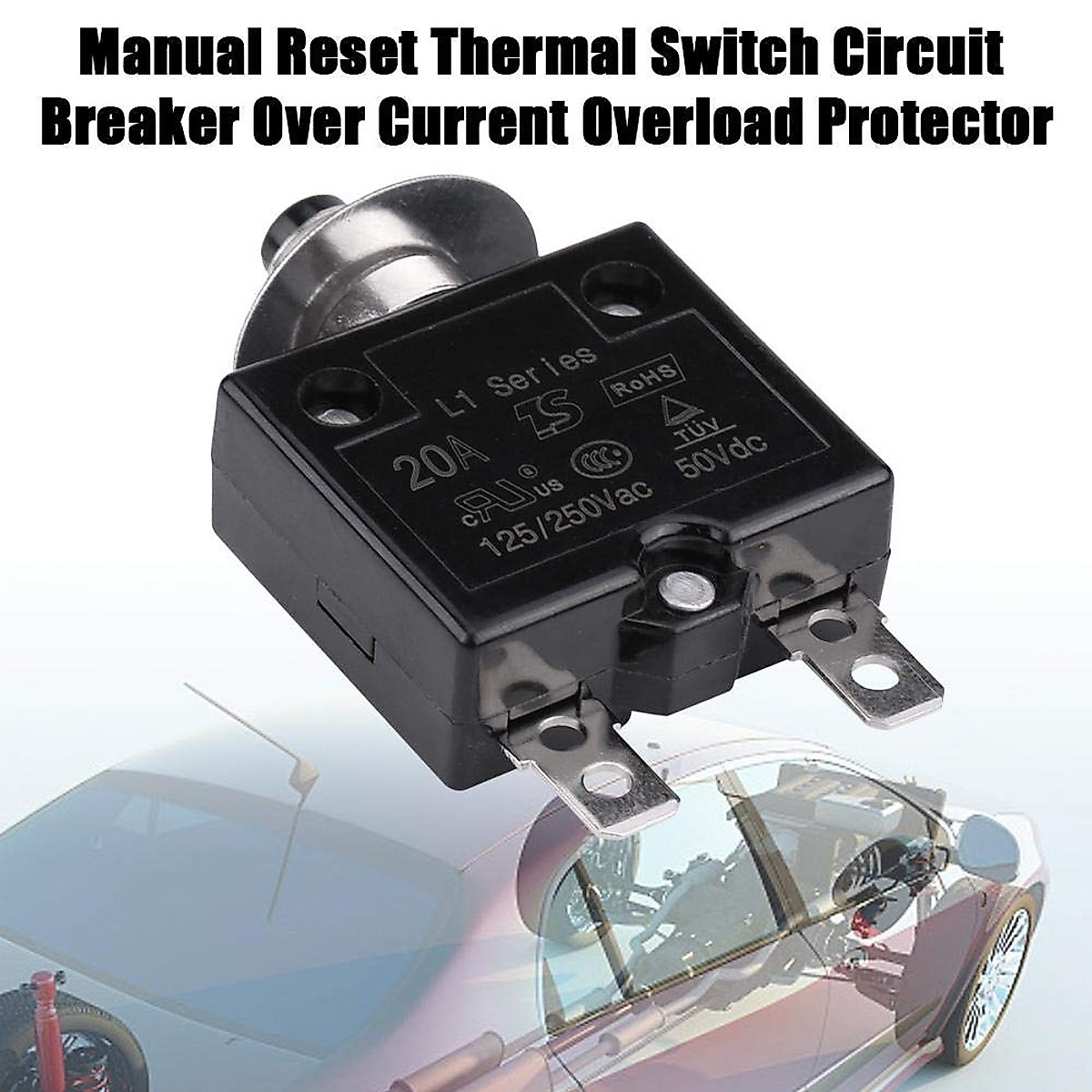 Aramox 5 A / 8 A / 10 A / 15 A / 18 A / 20 A / 30 A Thermal Switch Reset, Current Overload Device Circuit Breaker Manual Reset Circuit Breaker Overcurrent Protector(20A)