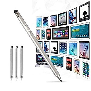 Tek Styz Pro Stylus Capacitive Pen Upgraded Works for Plantronics BackBeat FIT 3100 with Custom High Precision Touch Full Size 3 Pack! (Silver)