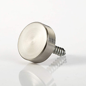 Mellewell 40 PCS Screw Covers Decorative Caps (Solid Brass Construction) Mirror Screws Fasteners, 3/5" Diameter, Brushed Stainless Steel