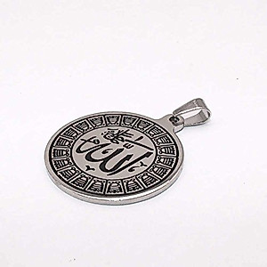 ZKDC Engraved islam Muslim Quran Allah stainless steel necklace with 60 cm chain