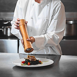 Wood Salt and Pepper Grinder Mill - Noryee Manual Wooden Salt Grinder Pepper Mill Shakers Refillable with Adjustable Coarseness Ceramic Rotor - 8.5 Inch (1 Pack)