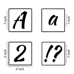 5 Inch Alphabet Letter Stencils for Painting - 70 Pack Letter and Number Stencil Templates with Signs for Painting on Wood, Reusable Numbers and Letters Stencils for Chalkboard Wood Signs & Wall Art