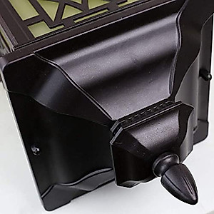 MODEBHD Column Lamp Brown Chinese Retro Rustproof Aluminum Metal Exterior Lamp Vintage Square Outdoor IP44 Waterproof Post Light Fixtures E27 Garden Wall Patio Pillar Lamp Stigma Light