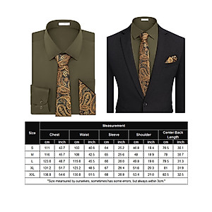COOFANDY Men's Dress Shirt Wrinkle Free Dress Shirts with Matching Tie Army Green