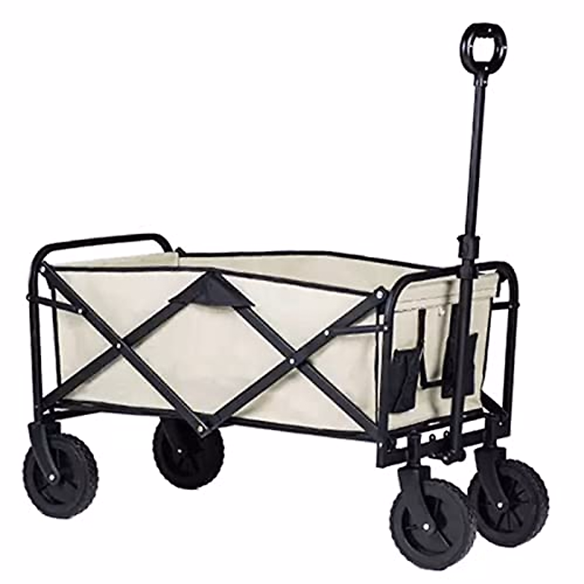Camping Cart, Outdoor Wagon Stroller Trailer Transport Free Standing Collapsible Utility Grocery Canvas Fabric Rolling Buggies Garden Sport Wagons (Co