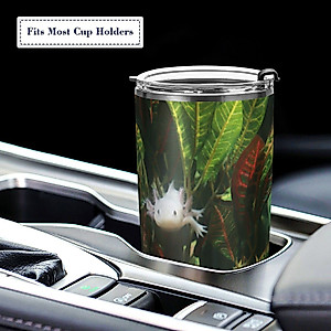 Yasala Tumbler Axolotl Natural Tropical Insulated Coffee Cup Beverage Container Office Travel Mug with Straw and Lid 20oz Back to School Gift