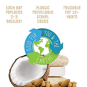 Shampoo & Condition Bars: Includes 1 Shampoo Bar + 1 Conditioner Bar. All Natural, Safe for Color Treated Hair, SLS Free, Shampoo Bars (Coconut Almond)