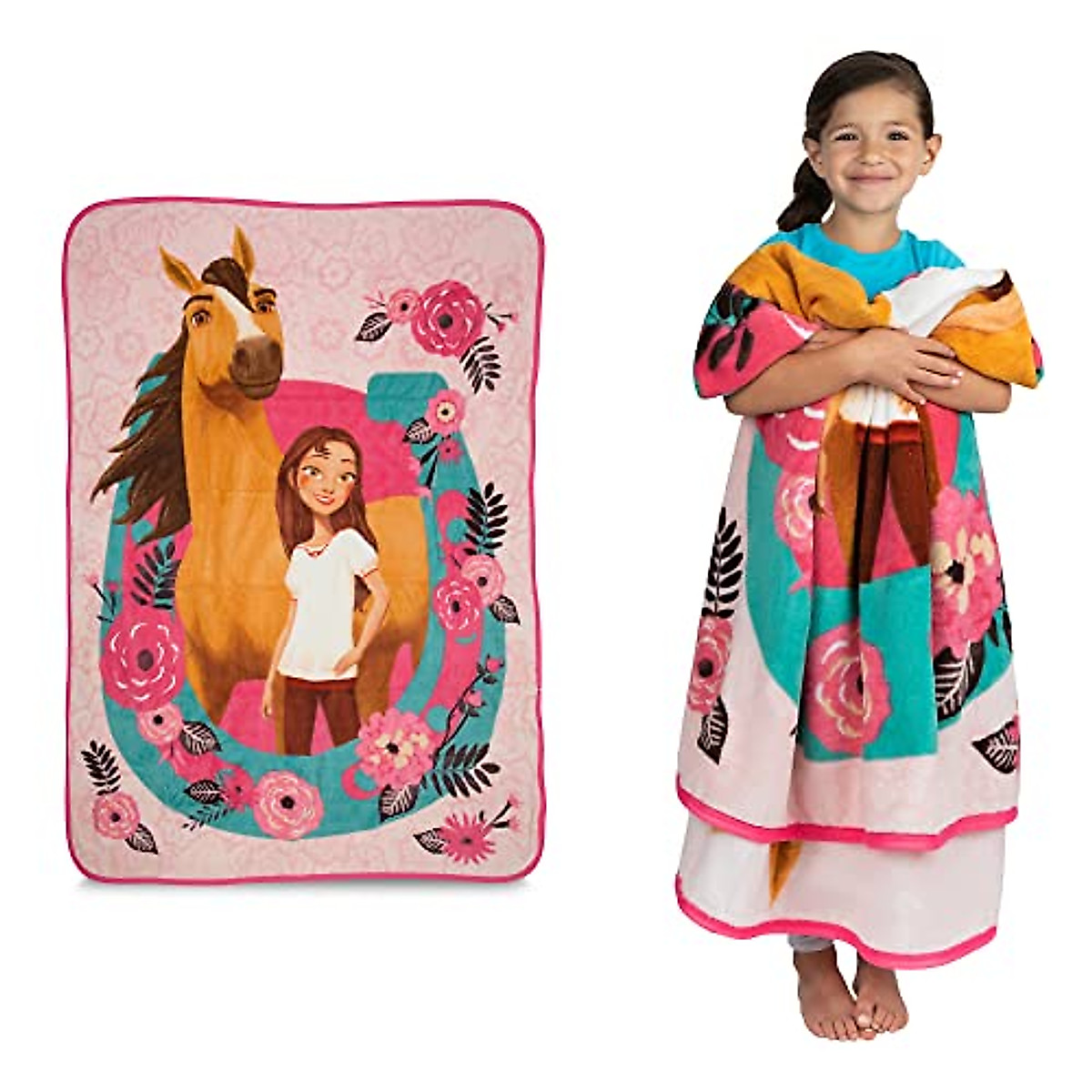Franco Kids Bedding Super Soft Micro Raschel Throw, 46 in x 60 in, Spirit Riding Free
