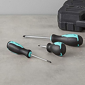 Amazon Basics 12-Piece Magnetic Screwdriver Set, Turquoise